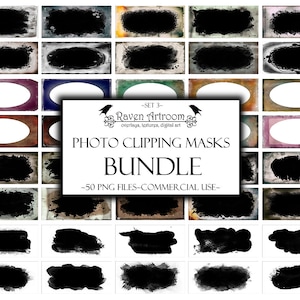 180 Clipping Photo Masks, Clipping Masks Bundle, Watercolor Masks ...