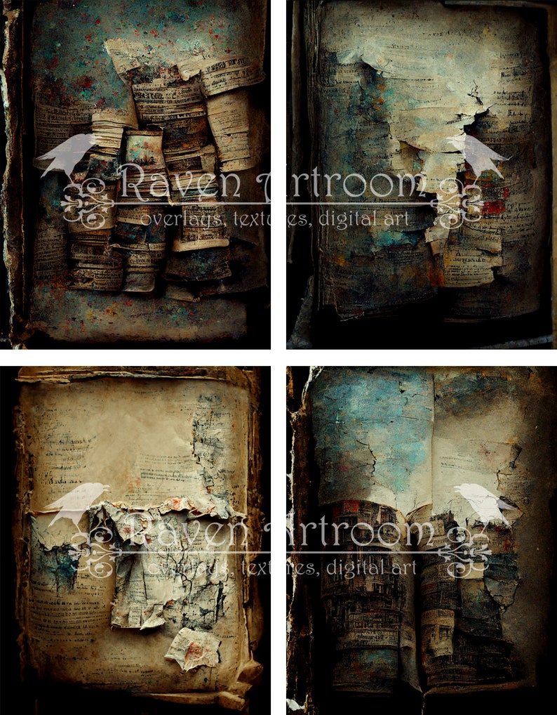 Distressed Old Pages, Distressed Textures, Photoshop Textures, Overlays ...