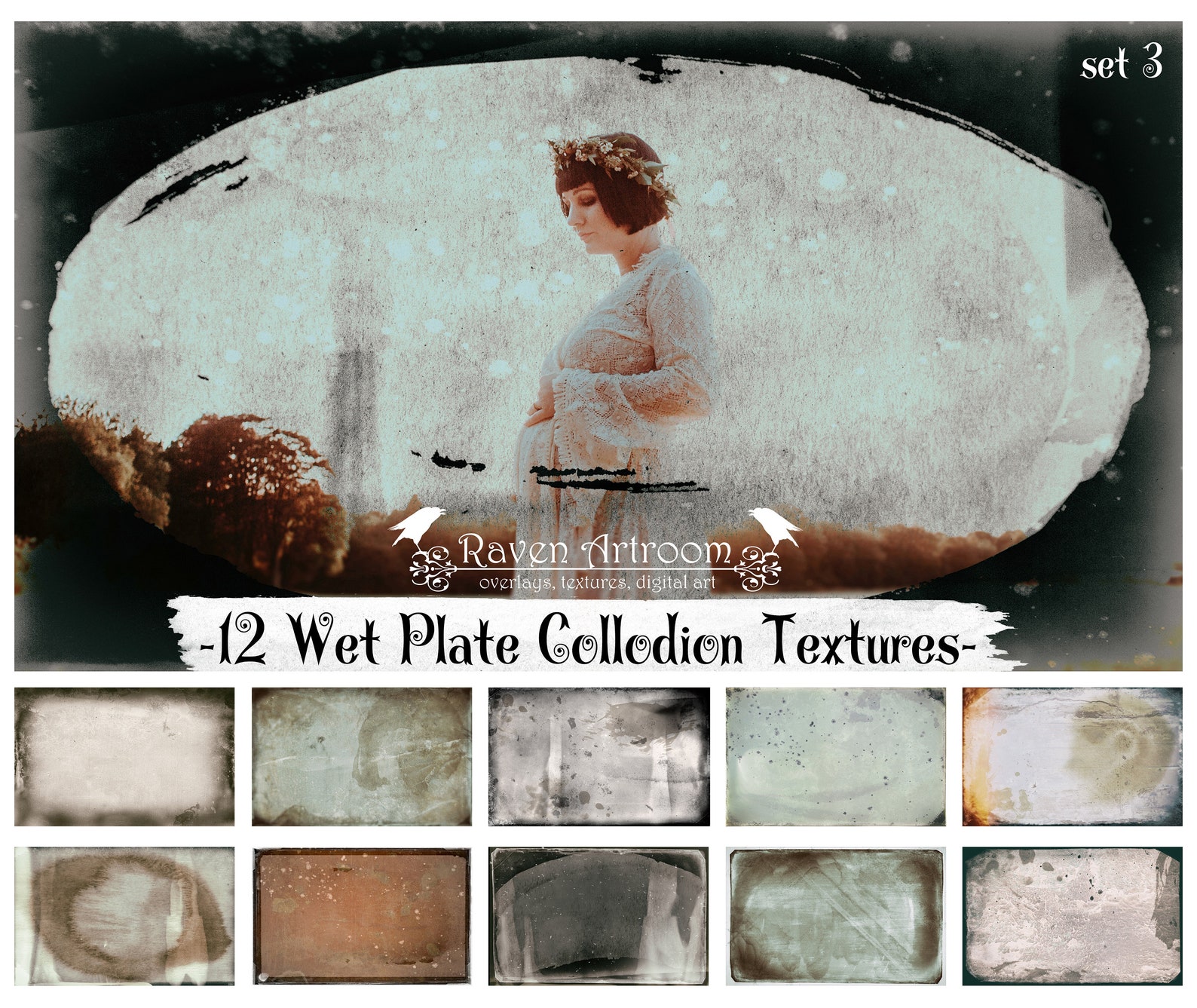 Wet Plate Collodion Textures BUNDLE, Overlays, Textures, Vintage ...