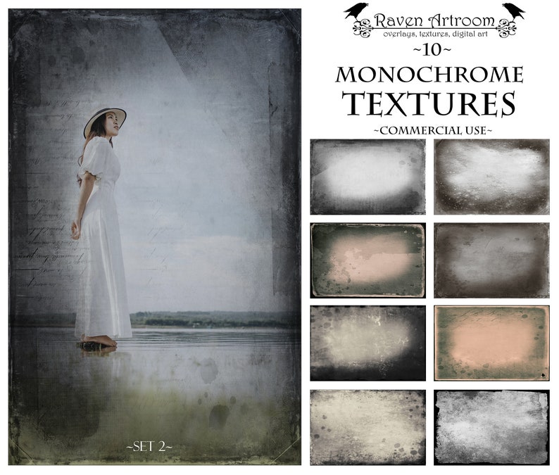 40 Monochrome Textures BUNDLE Overlays Textures Grunge - Etsy