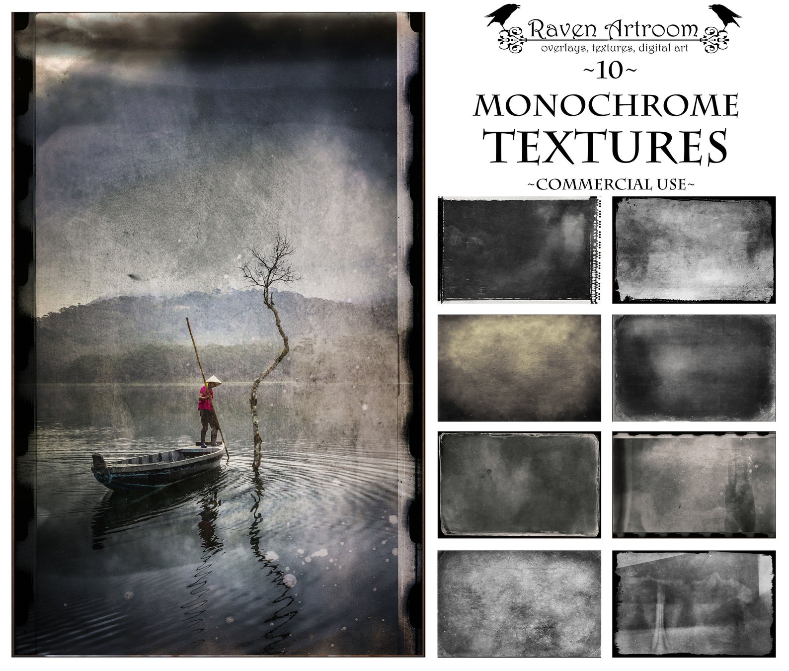 40 Monochrome Textures BUNDLE Overlays Textures Grunge - Etsy