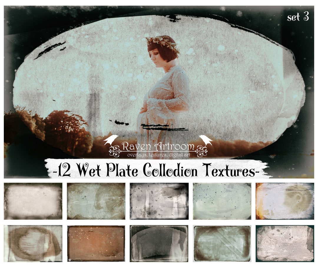 12 Photoshop Overlays, Wet Plate Collodion TEXTURES, Vintage Textures ...