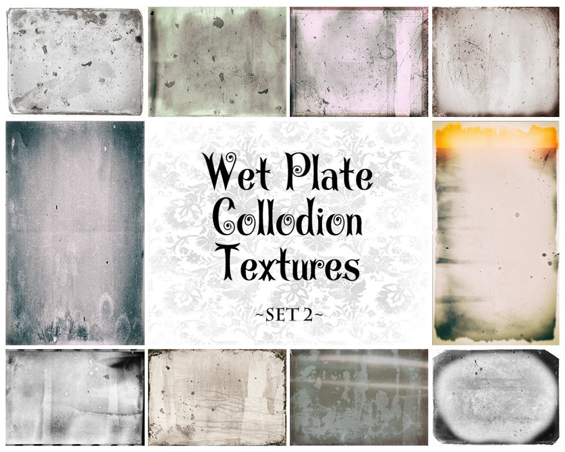Wet Plate Collodion Textures BUNDLE, Overlays, Textures, Vintage ...