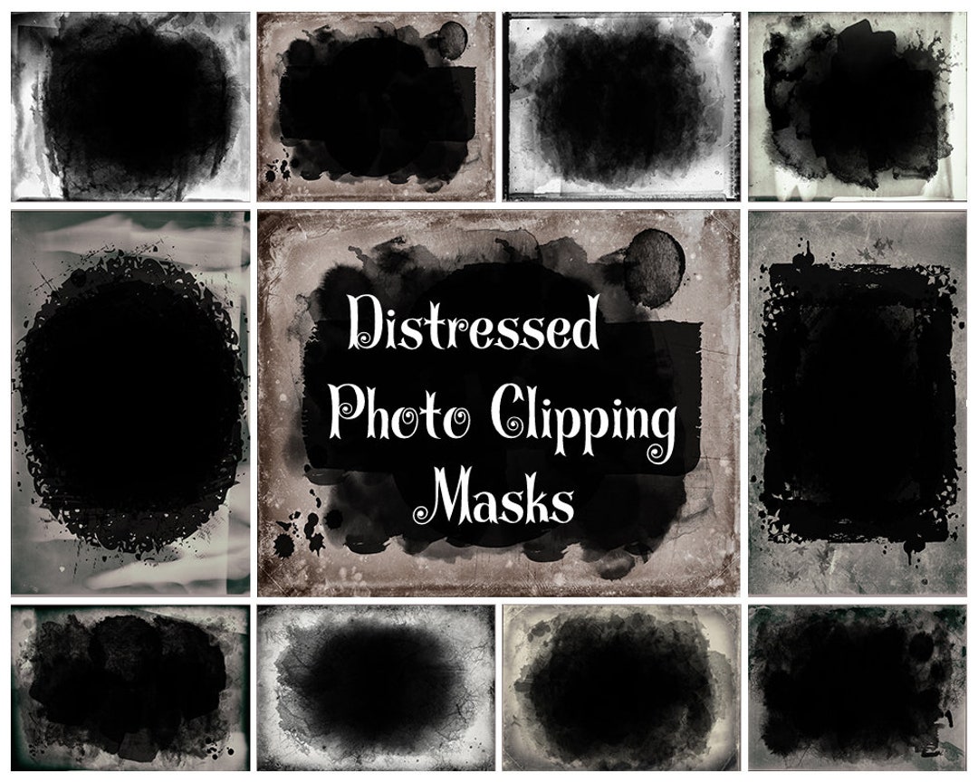 10 Clipping Masks, Distressed Photoshop Overlays, Overlays, Textures ...