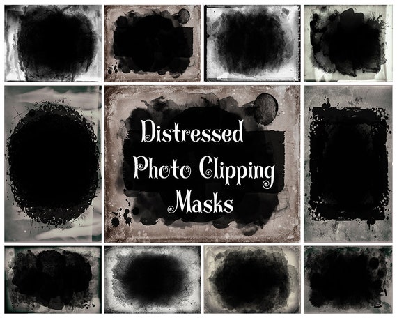 10 Clipping Masks Distressed Photoshop Overlays Overlays - Etsy
