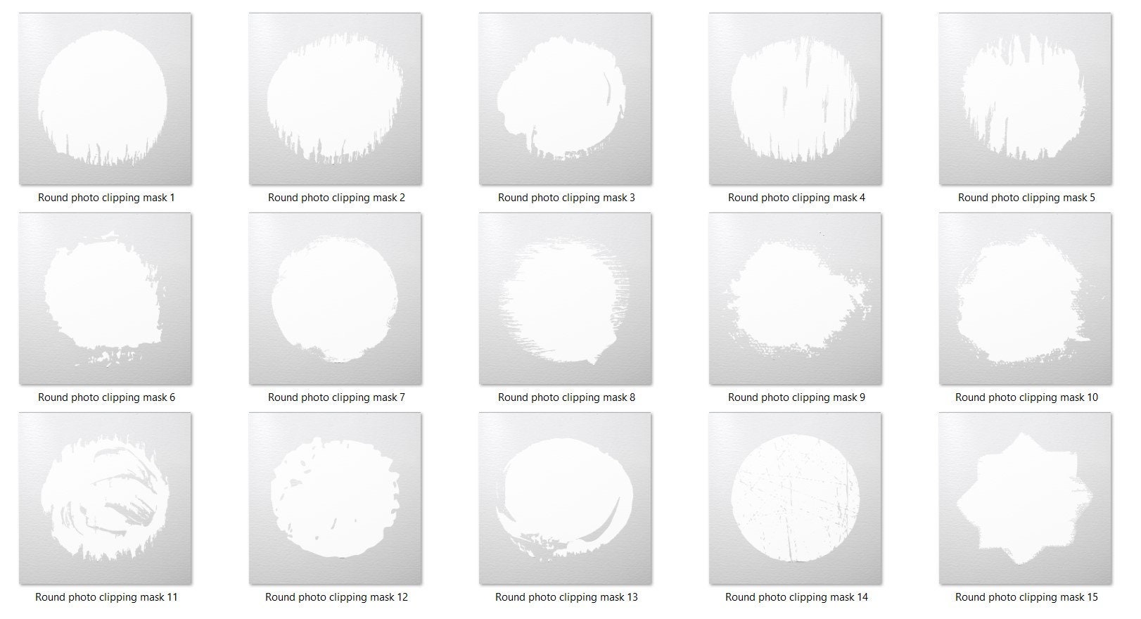 15 Round Photo Clipping Masks Watercolor Masks Photoshop - Etsy