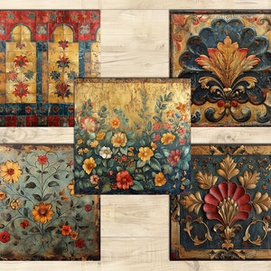 Spanish Golden Age Papers, Digital Papers, Printable Papers, Scrapbook ...
