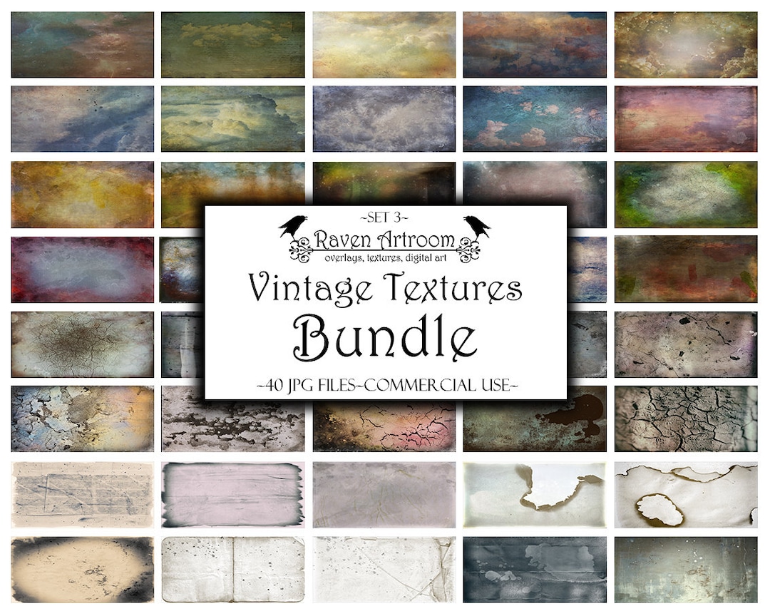 40 Vintage Textures, Photoshop Overlays, Digital Paper, Photoshop ...