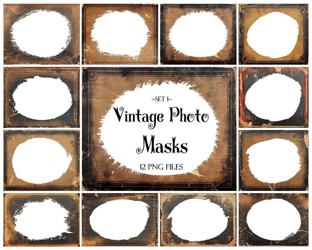 Vintage Photo Masks, Photoshop Overlays, Watercolor Masks, Photoshop ...