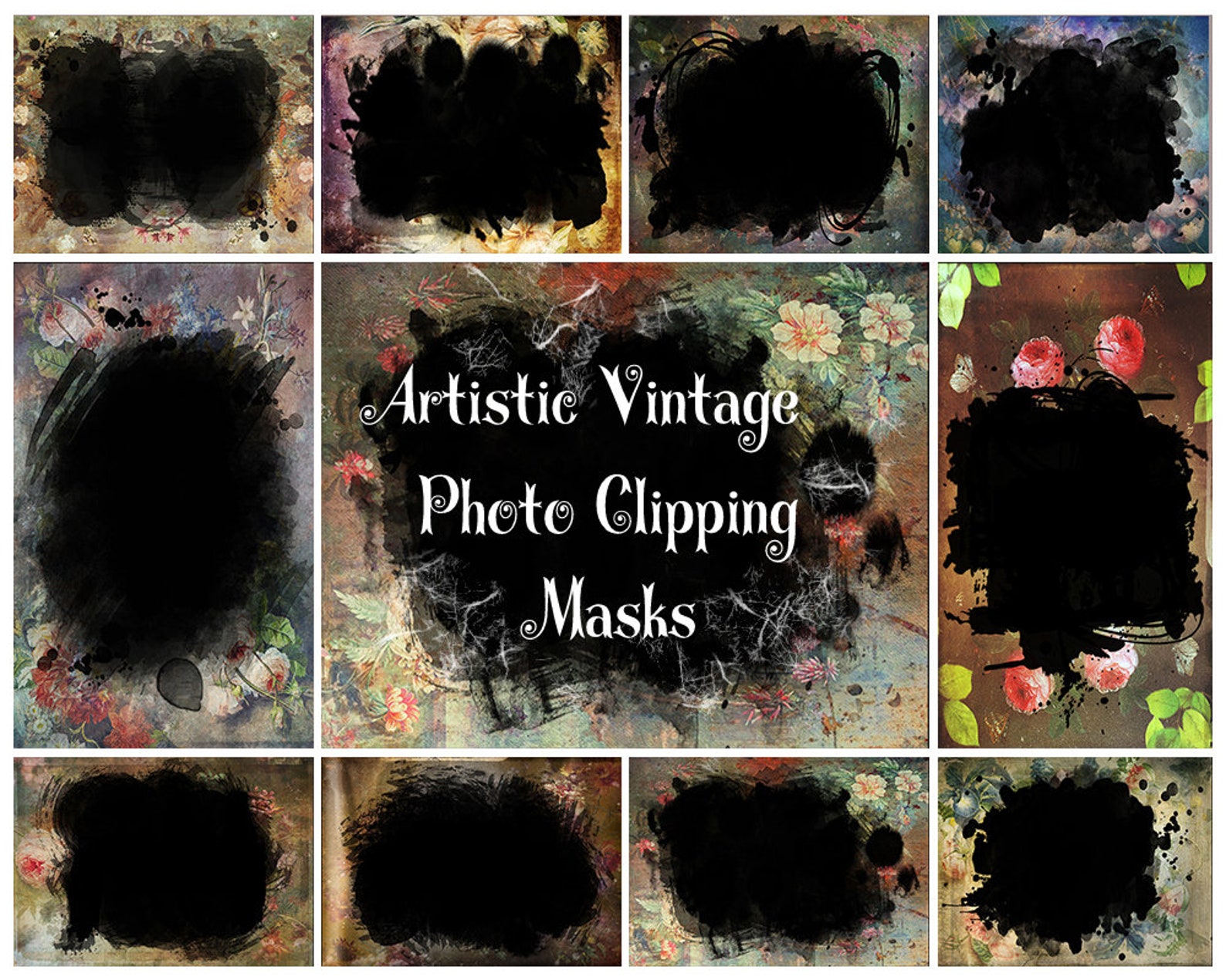 Clipping Masks, Photo Masks, Portrait Masks, Photoshop Frames, Frame ...