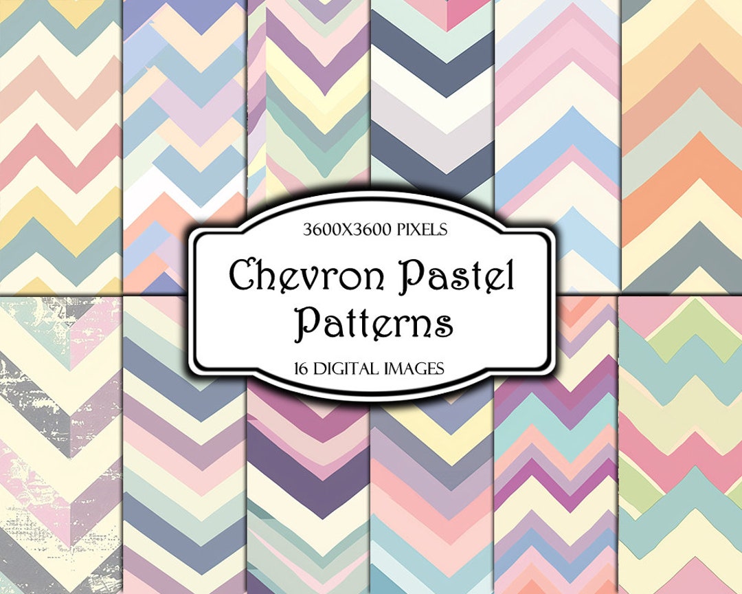 Chevron Pastel Patterns, Digital Papers, Printable Papers, Scrapbook ...