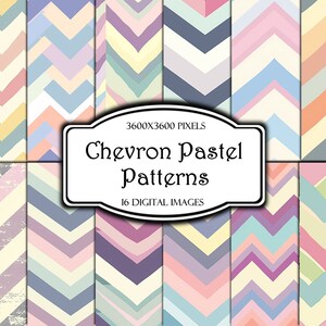 Chevron Pastel Patterns, Digital Papers, Printable Papers, Scrapbook ...