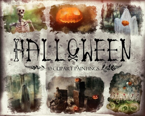 Halloween Clipart Horror Digital Clip Art Spooky Clipart | Etsy