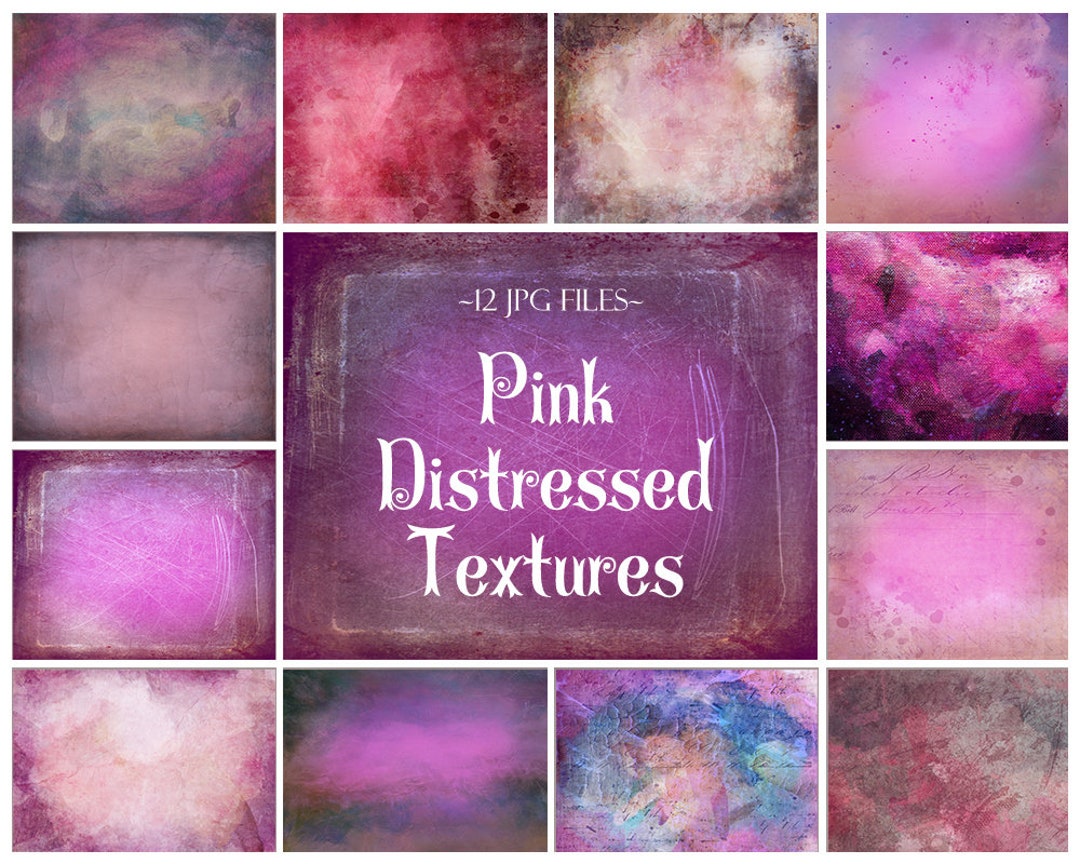12 Pink Distressed Textures, Photoshop Textures, Photoshop Overlays ...