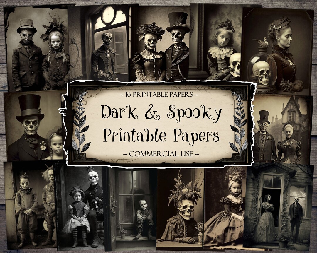 Dark & Spooky Printable Journal Papers, Scrapbooking Pages, Junk ...
