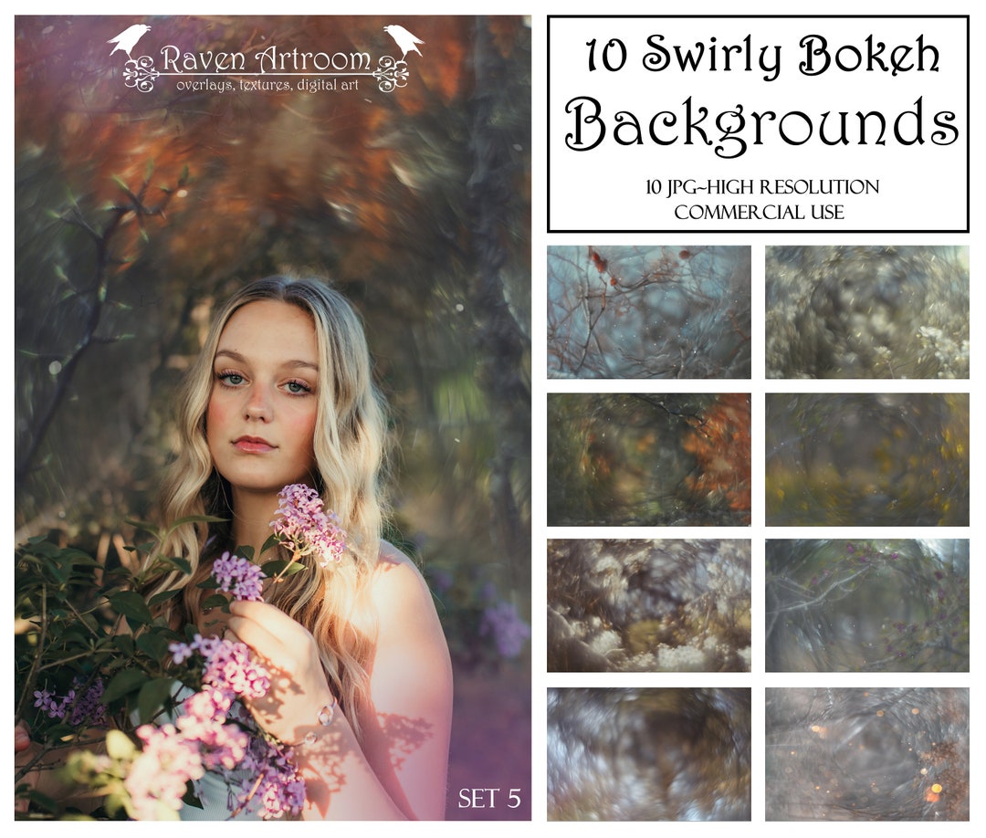 10 Swirly Bokeh Overlays, Bokeh Backgrounds, Nature Bokeh, Photoshop ...