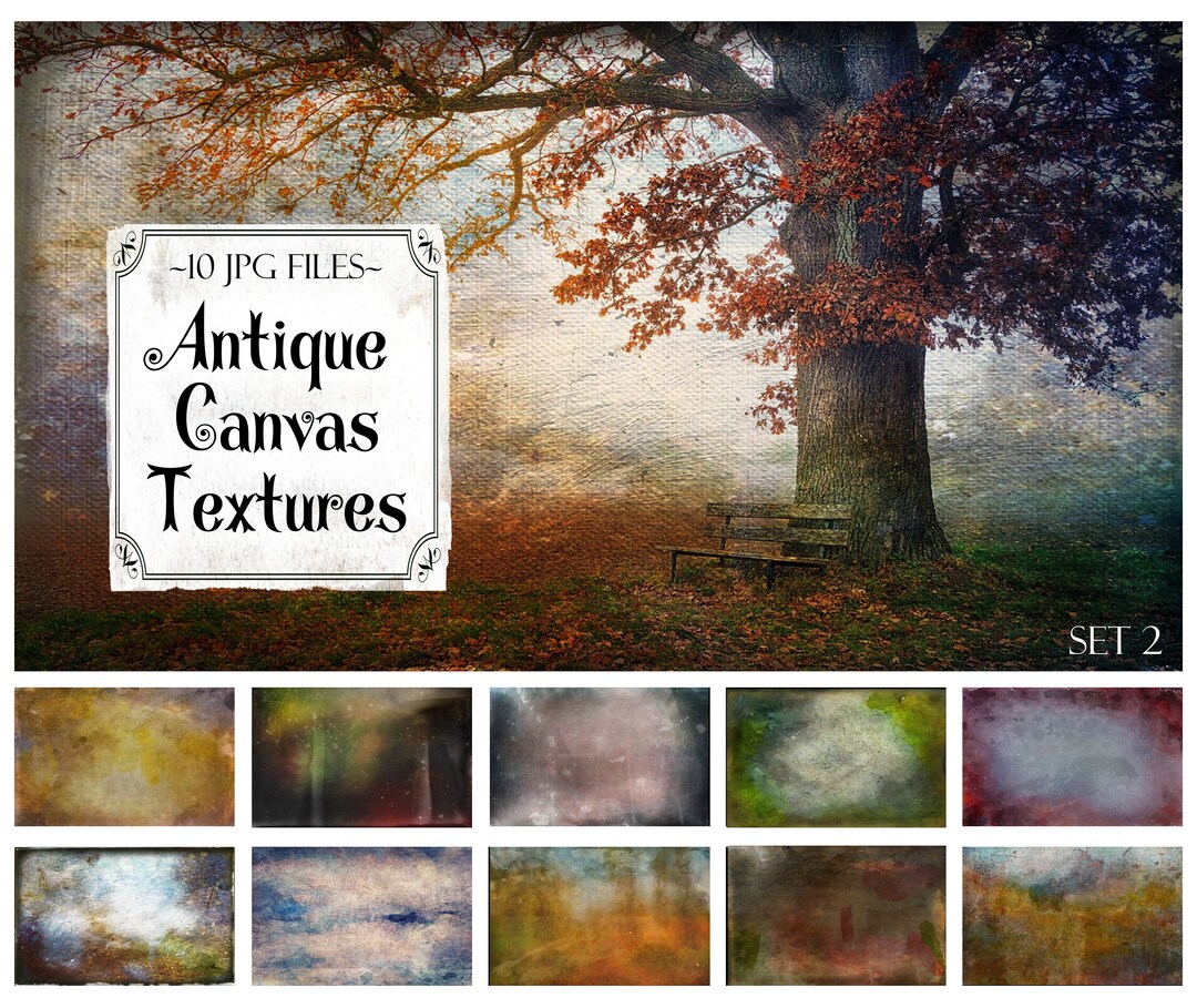 10 Antique Canvas Textures, Photoshop Overlays, Photoshop Textures ...