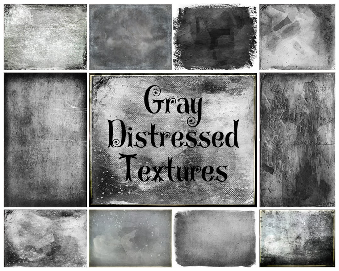 10 Gray Distressed Textures, Vintage Textures, Photoshop Overlays ...