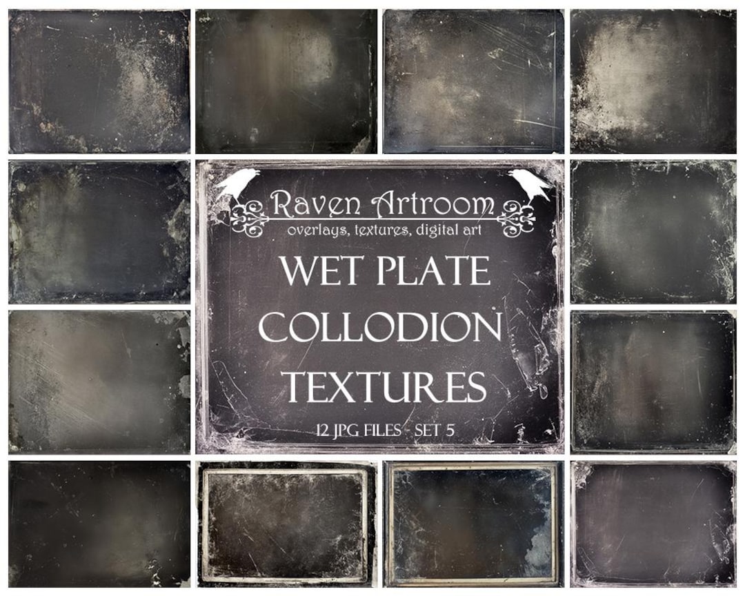 Wet Plate Collodion Textures, Photoshop Overlays, Digital Backgrounds ...
