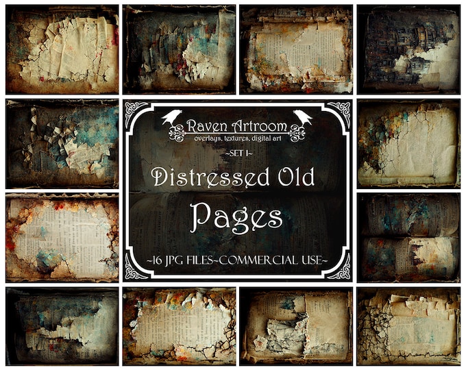 Distressed Old Pages, Distressed Textures, Photoshop Textures, Overlays ...