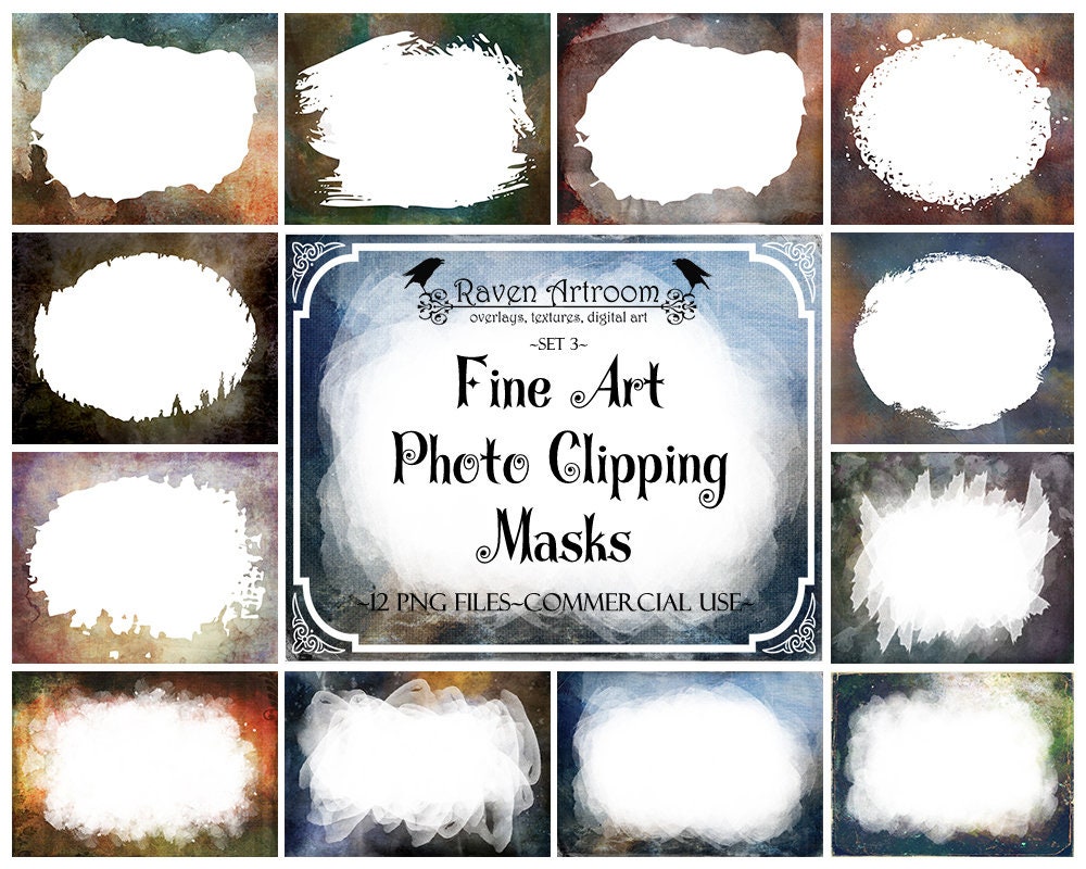 40 Clipping Photoshop Masks Clipping Masks Bundle Watercolor - Etsy