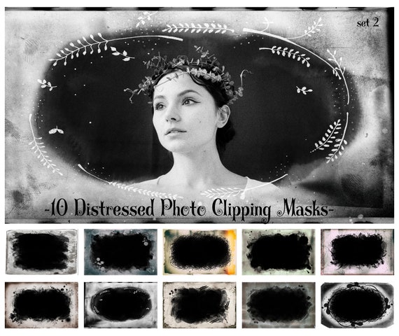10 Clipping Masks Photoshop Overlays Photoshop Frames Frame | Etsy