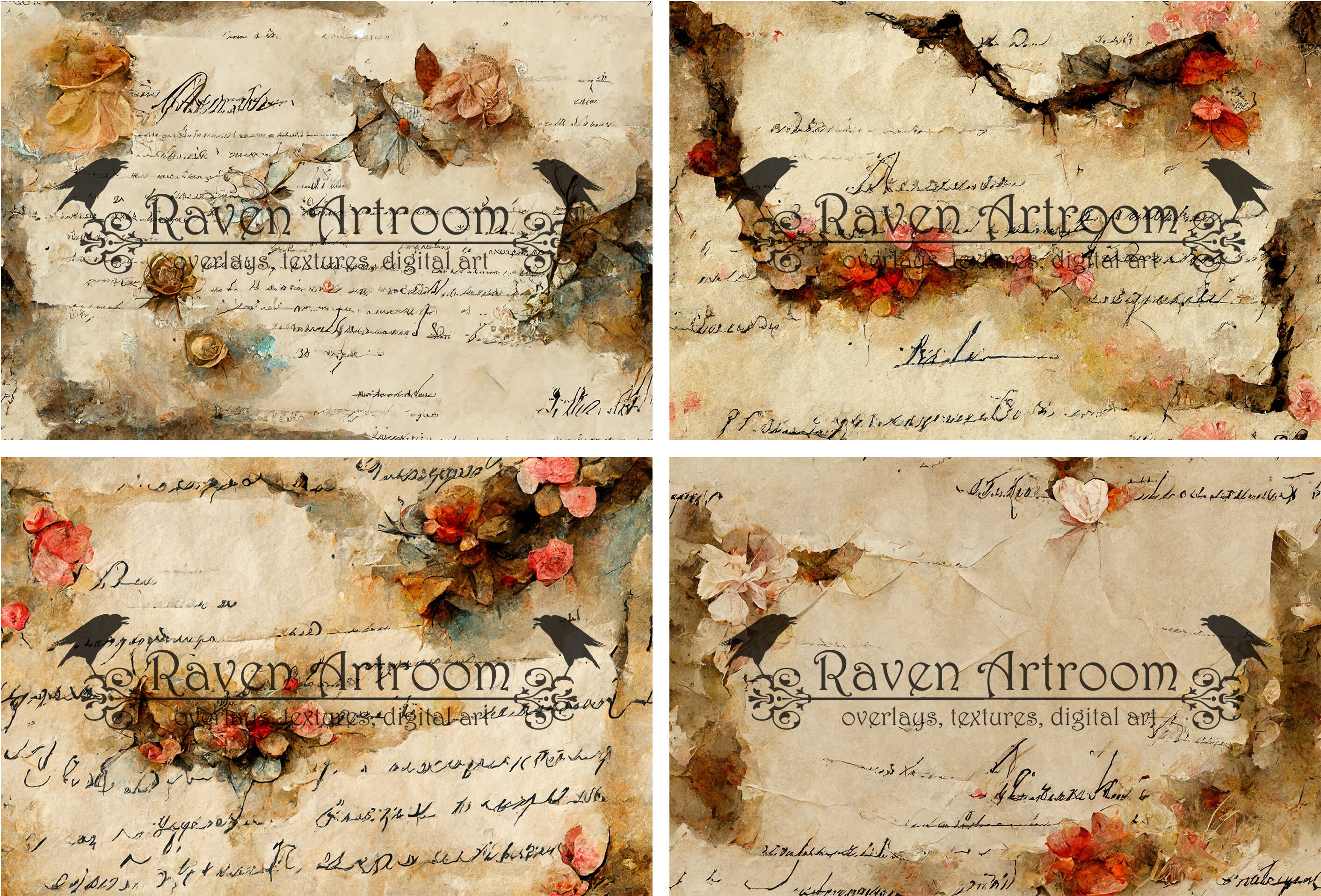 Distressed Handwritten Letters Junk Journal Papers Digital - Etsy
