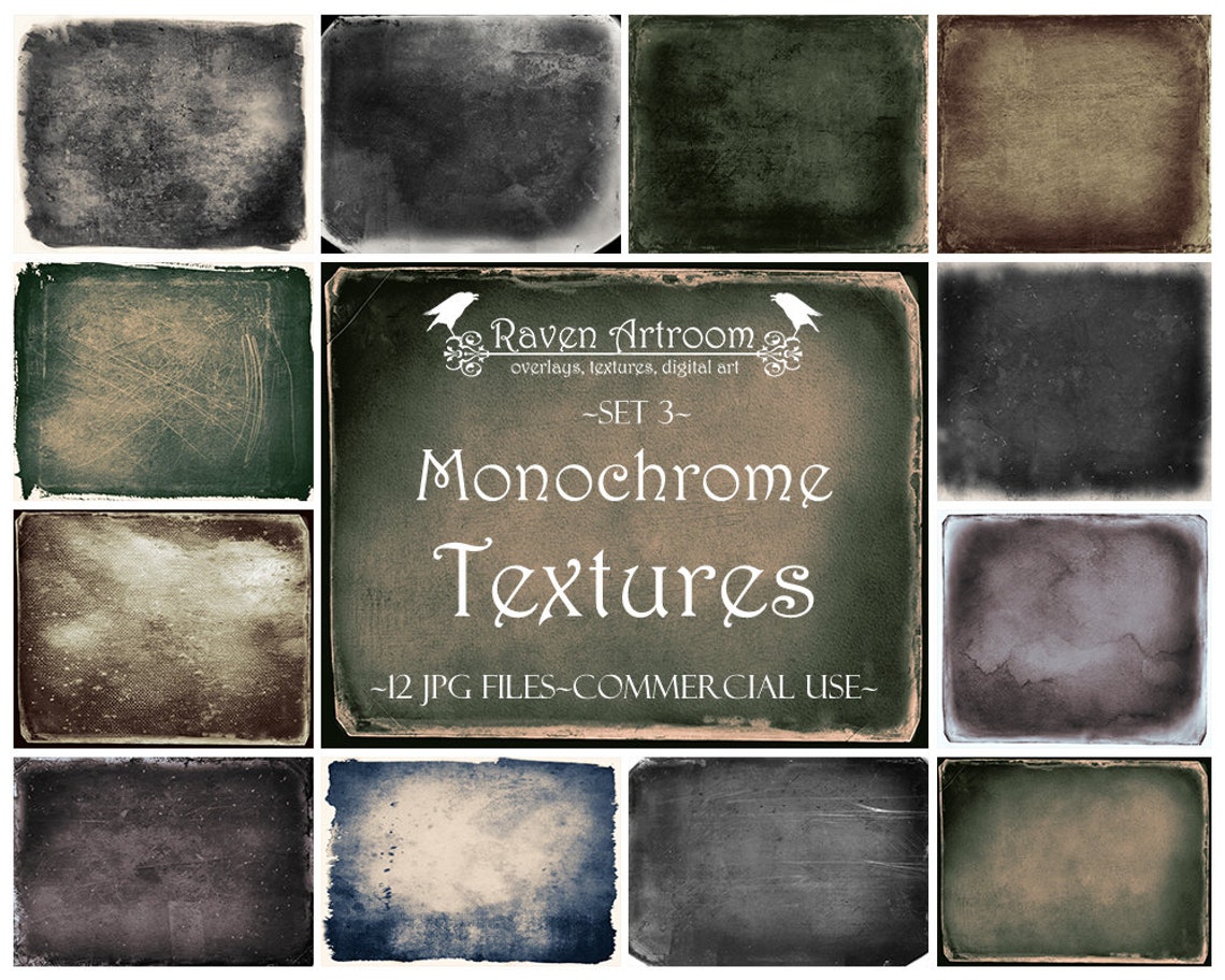 Photoshop Overlays, Monochrome TEXTURES, Vintage Textures, Backdrop ...