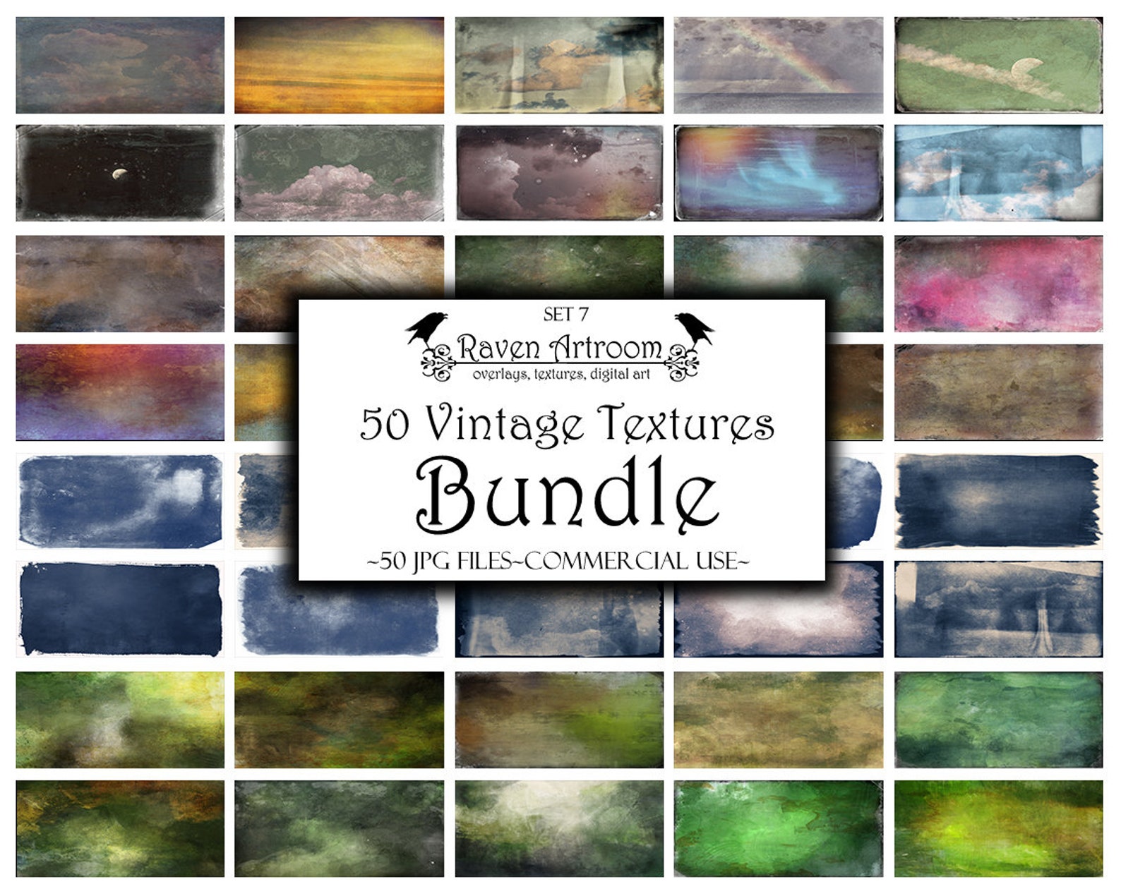 50 Vintage Textures, Photoshop Overlays, Digital Paper, Photoshop ...