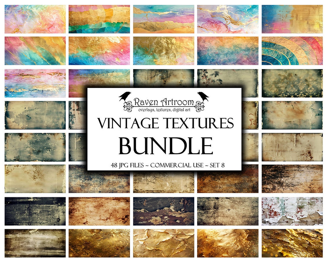 48 Vintage Textures, Photoshop Overlays, Digital Paper, Photoshop ...