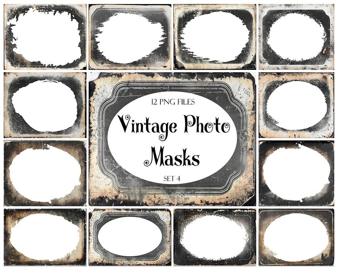 Vintage Photo Masks, Photoshop Overlays, Watercolor Masks, Photoshop ...
