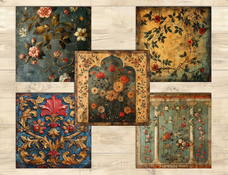 Spanish Golden Age Papers, Digital Papers, Printable Papers, Scrapbook ...