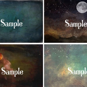12 Vintage Moon Backgrounds, Overlays, Photoshop Textures, Digital ...