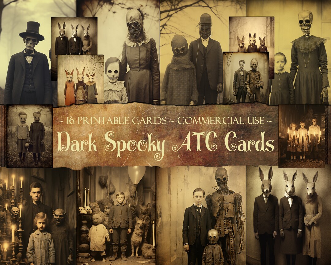 Dark and Spooky Printable ATC Cards Junk Journal Kit - Etsy