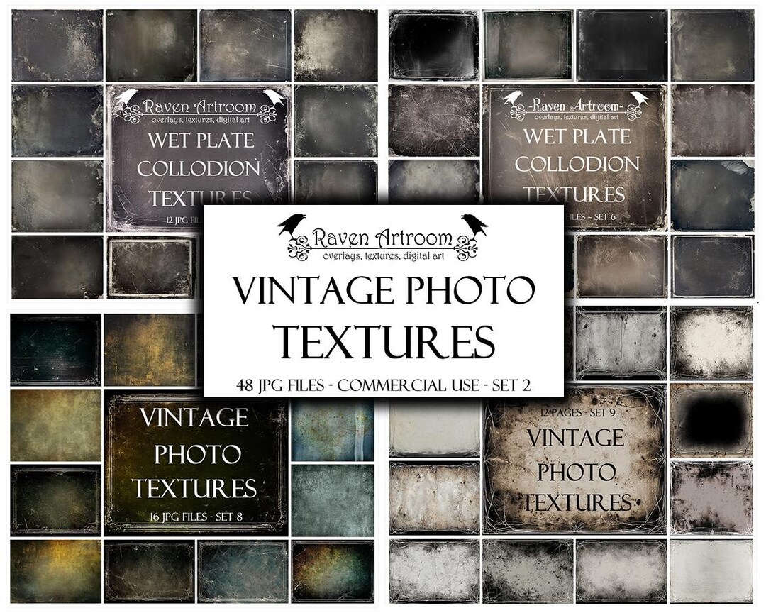 Vintage Photo Textures Bundle, Photoshop Overlays, Digital Paper ...