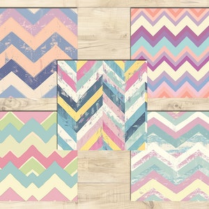 Chevron Pastel Patterns, Digital Papers, Printable Papers, Scrapbook ...
