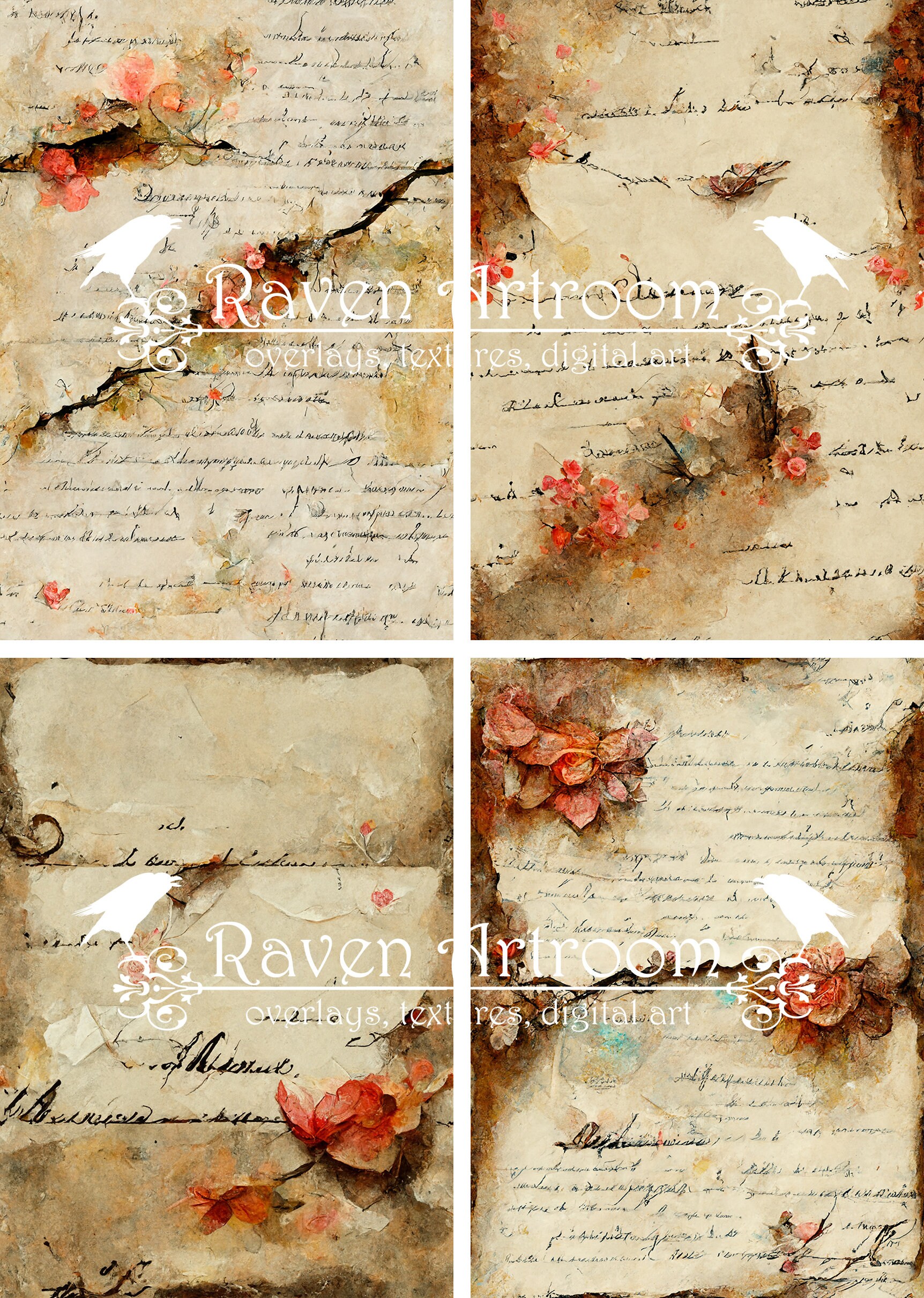 Distressed Handwritten Letters Junk Journal Papers Digital - Etsy