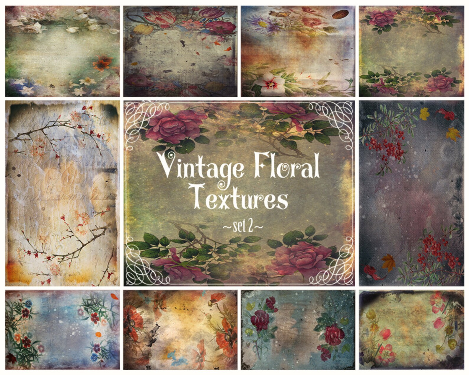40 Fine Art Textures, Photoshop Overlays, Digital Paper, Photoshop ...