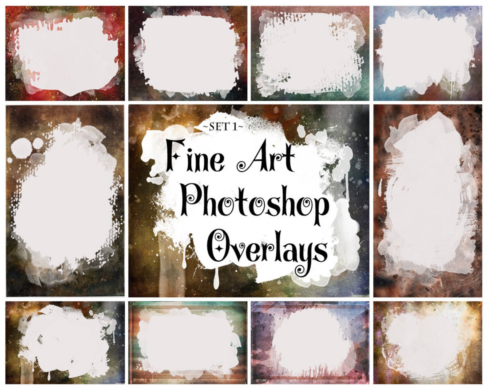 55 Clipping Photoshop Masks, Clipping Masks Bundle, Watercolor Masks ...