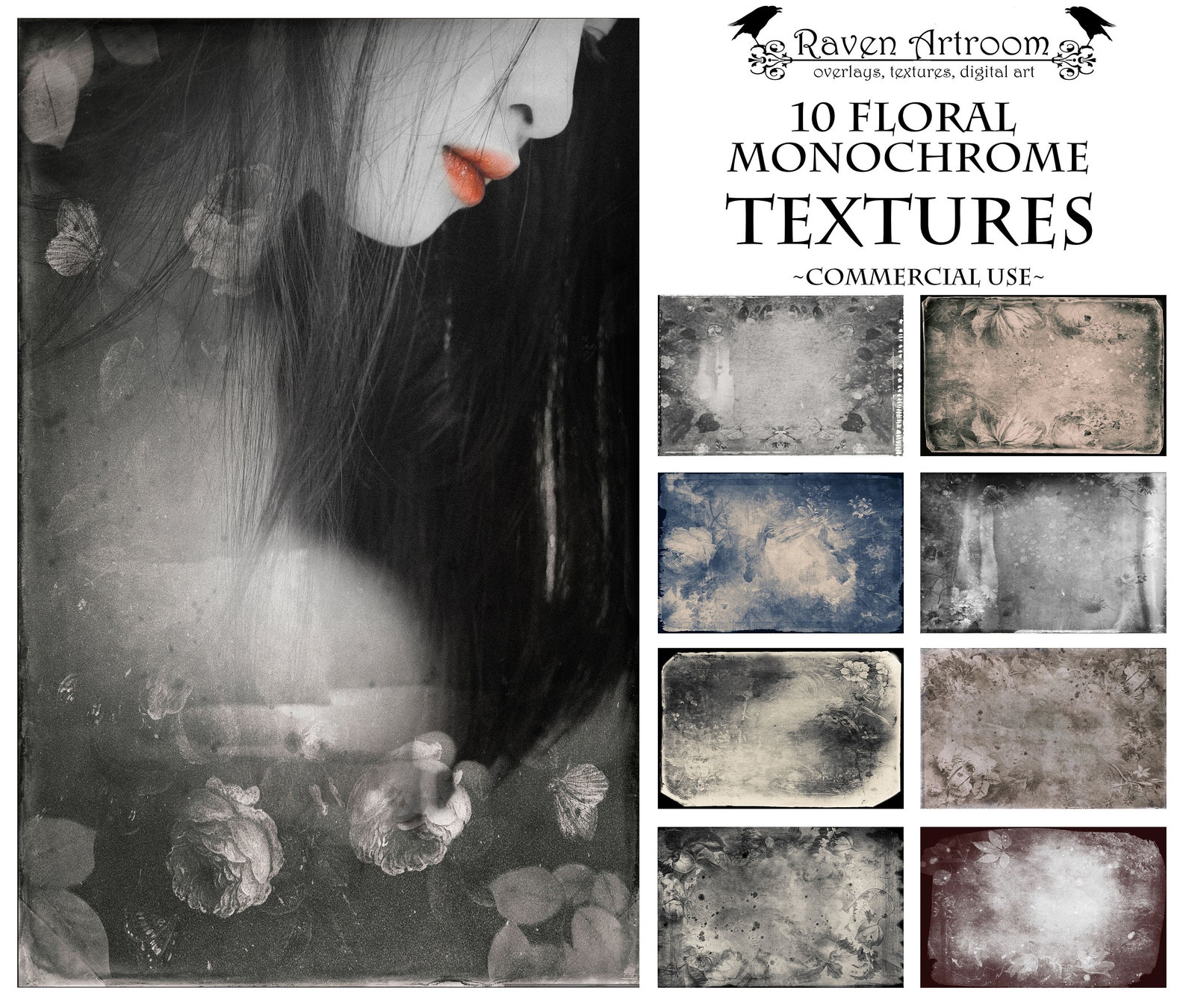 40 Monochrome Textures BUNDLE Overlays Textures Grunge - Etsy