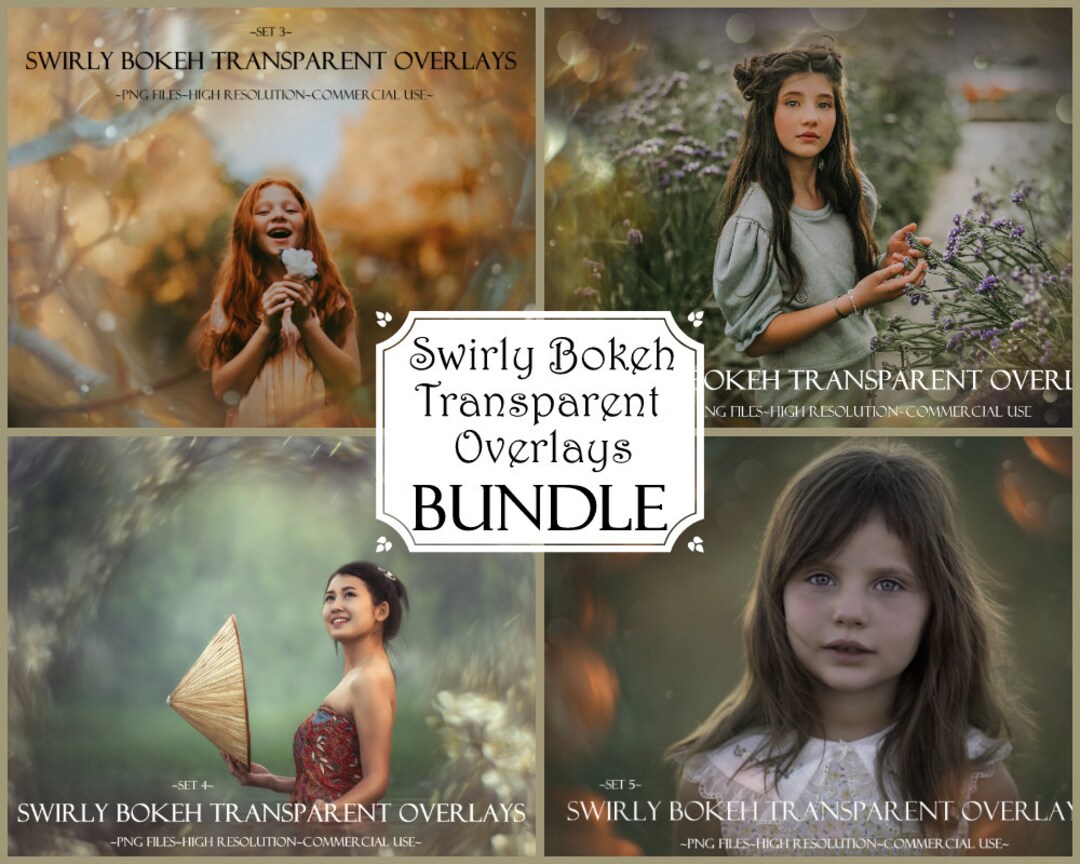 40 Swirly Bokeh Overlays, Photoshop Overlays, Clipping Masks, Bokeh ...