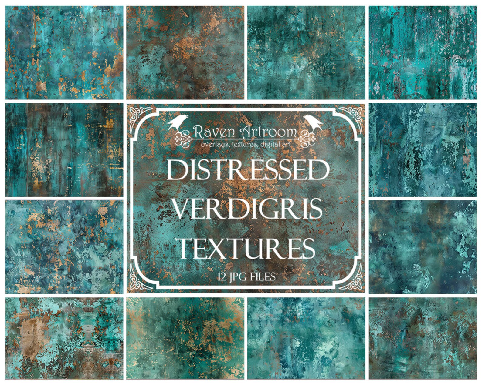 Verdigris Textures, Photoshop Overlays, Vintage Textures, Grunge ...