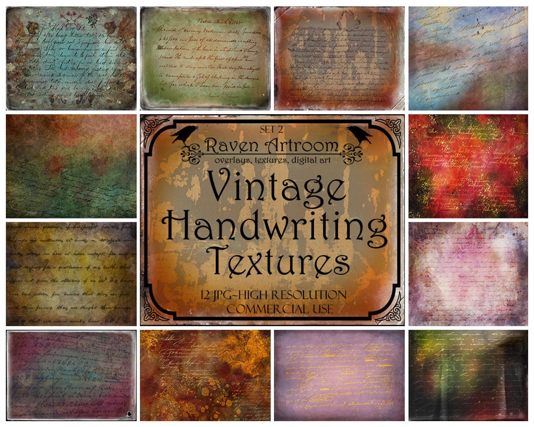 Vintage Handwriting Textures, Vintage Textures, Photoshop Textures ...