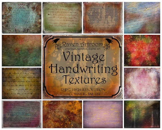 Vintage Handwriting Textures Vintage Textures Photoshop - Etsy