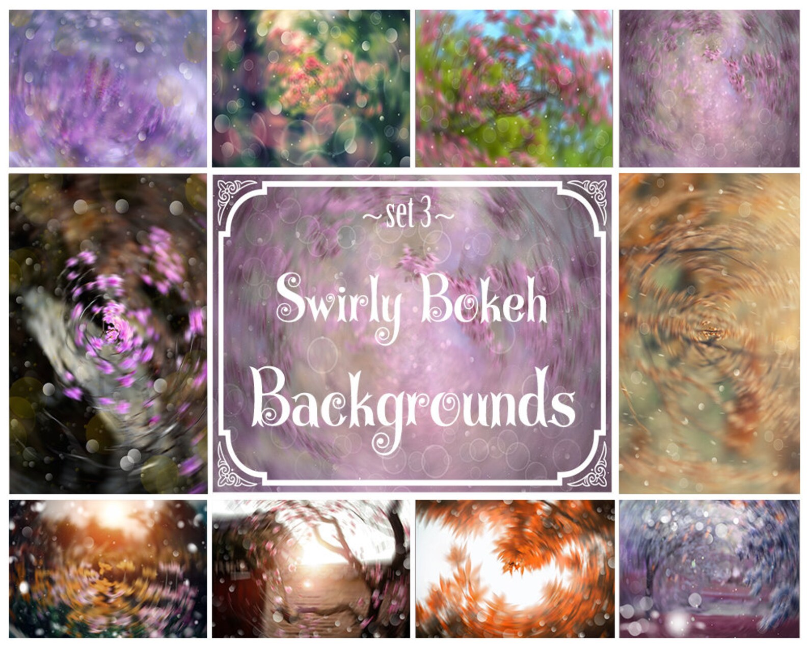 10 Swirly Bokeh Overlays Overlays for Photoshop Bokeh | Etsy