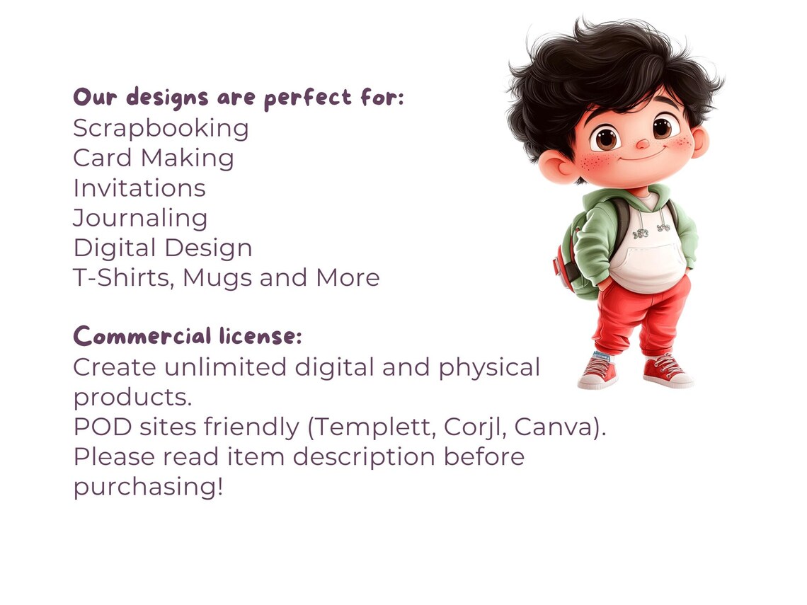 School Kids Clipart Bundle: 25 Diverse PNG Illustrations (digital ...