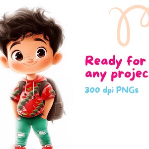 School Kids Clipart Bundle: 25 Diverse PNG Illustrations (digital ...