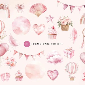 63 Watercolor Babyshower Clipart, Newborn Clipart, Clipart for Newborn ...