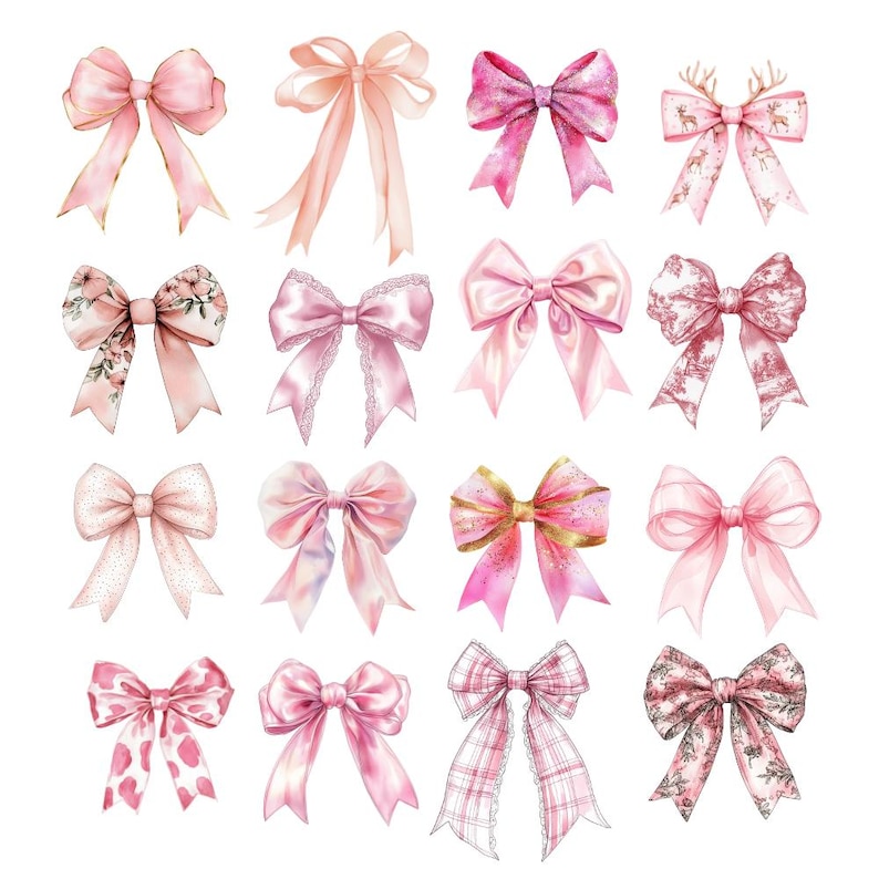 100 Bow Clipart Mega Bundle: Colorful PNG Graphics (300 Dpi) - Etsy