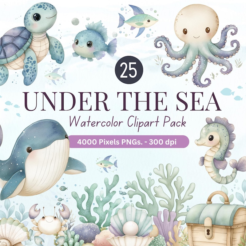 Cute Sea Turtles Clip Art - Etsy